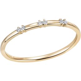 Firetti Damen Fingerring "Schmuck Geschenk Gold 585 Goldring Vorsteckring", 56, 0,04 SI = kleine Einschl&uuml;sse, Diamanten Gelbgold 585, 1,1mm, gold,