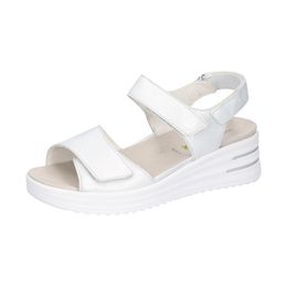 Waldl&auml;ufer WALDL&Auml;UFER Damen Keilsandalette "H-DINA", Gr. 5, silber, Nappaleder, metallic, Basic, Schuhe, Sommerschuh, Klettschuh, Bequemschuh in Komfortweite H