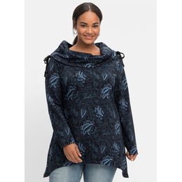 Damen Sweatshirt, schwarz, Gr. 44, gemustert, 95% Baumwolle, 5% Elasthan, Besatz:100% Baumwolle, Sweatshirts