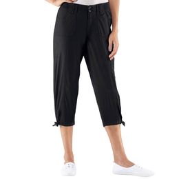 Casual Looks Damen Caprihose, schwarz, Gr. 40, unifarben, 98% Baumwolle, 2% Elasthan, Hosen