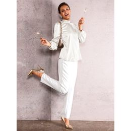 Inspirationen Damen Satinbluse, beige, Gr. 40, unifarben, 97% Polyester, 3% Elasthan, Blusen