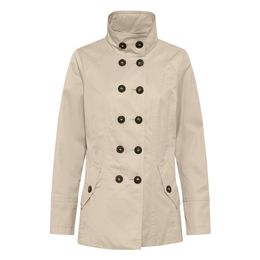 Fuchs & Schmitt FUCHS SCHMITT Damen Outdoorjackebeige, Gr. 52, unifarben, Web, Obermaterial: 58% Baumwolle, 42% Polyester, Jacken, Stehkragen, Regular Fit,