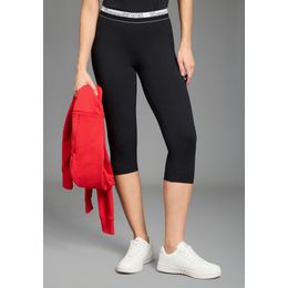 Kangaroos Damen 3/4-Leggingsschwarz, Gr. 42, Jersey, Obermaterial: 95% Baumwolle, 5% Elasthan, Hosen, Jerseyhose in 3/4-L&auml;nge, k&ouml;rpernahe Passform,