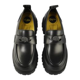 Buffalo Damen Trainingsschuh "Buffalo ASPHA LOAFER COIN", Gr. 39schwarz, Polyurethan, unifarben, Schuhe
