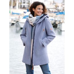 Casual Looks Damen Langjacke, blau, Gr. 42, unifarben, 100% Polyester, Jacken