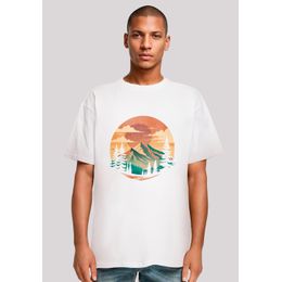 F4NT4STIC Damen T-Shirt "Sonnenuntergang Berglandschaft", wei&szlig;, Gr. S, Obermaterial: 100% Baumwolle, Shirts, Premium Qualit&auml;t