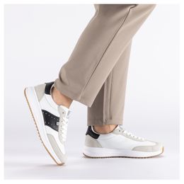 Rieker Damen Sneaker, Gr. 41wei&szlig; multi, Lederimitat, Schuhe, Schn&uuml;rschuh, Halbschuh, Freizeitsneaker mit Kontrastbes&auml;tze