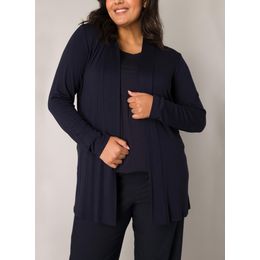 Damen Strickjacke "Ayla", blau, Gr. 58, Base Level Curvy, unifarben, Strick, Obermaterial: 94% Viskose, 6% Elasthan, Strickjacken, Gro&szlig;e Gr&ouml;&szlig;en