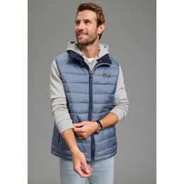 Kangaroos Herren Steppweste, blau, Gr. L, kontrastfarbene Details, unifarben, Web, Obermaterial: 100% Polyester. Futter: 100% Polyester.