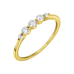 Vivance Damen Fingerring "375 Gelbgold glanz Zirkonia", 052 (16,6), Gold, wei&szlig;, Gold, Fingerringe