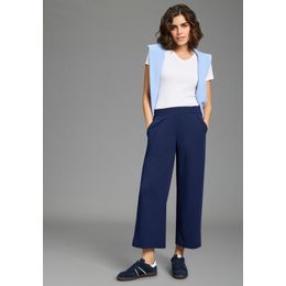 Laura Scott Damen Culottemarine, Basic, Gr. 46, Georgette, gepflegt, unifarben, Obermaterial: 96% Polyester, 4% Elasthan, Hosen, aus Polyester und