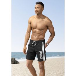 Lonsdale Herren Shorts "TAMESIDE Badeshorts", schwarz-wei&szlig;, Gr. S, gestreift, Jersey, Obermaterial: 100% Polyester, Hosen, mit elastischem Bund und