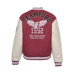 Fubu Herren Bomberjacke "Fubu Herren FM233-009-1 Fubu College Varsity Jacket"dunkelrot, creme, schwarz, Gr. S, mehrfarbig, 70% Polyester, 30% Wolle,