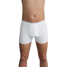 Hydas Herren Inkontinenzboxer "aus Baumwolle, mit integrierter Saugeinlage", 7, wei&szlig;, Obermaterial: 100% Baumwolle, Unterhosen, Diskret und
