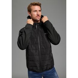 Kangaroos Herren Hybridjacke, schwarz, Gr. XXXL, unifarben, Web, Obermaterial: 100% Polyester. Kapuzenfutter: 100% Polyester. Wattierung: 100%