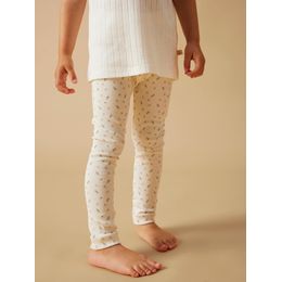 LIL' ATELIER M&auml;dchen Leggings "NMFGAGO SLIM LEGGING LIL NOOS"coconut milk aop:small flower, Gr. 92, bedruckt, Jersey, Obermaterial: 57% Baumwolle,