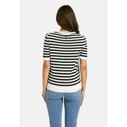 Smith & Soul SMITH & SOUL Damen Kurzarmpullover, schwarz-wei&szlig;, Gr. M, gestreift, Feinstrick, Obermaterial: 80% Viskose, 20% Polyamid, Pullover, mit Rundhals,