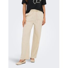 Only Damen Schlupfhose "ONLTIZANA COTTON LOOSE PANTS WVN NOOS", beige, Gr. XL, unifarben, Web, Obermaterial: 100% Baumwolle, Hosen