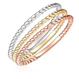 Glanzst&uuml;cke M&uuml;nchen Damen Fingerring "Set: GSM556", 48, Silber 925 (Sterlingsilber), 1,4mmsilber, gelbgold, ros&eacute;gold, GLANZST&Uuml;CKE M&Uuml;NCHEN, Silber 925 (Sterlingsilber),