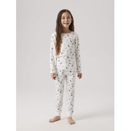 name it M&auml;dchen Schlafanzug "NKFNIGHTSET JET STREAM BUTTERFLY NOOS", Gr. 98, gr&uuml;n, Jersey, Obermaterial: 95% Baumwolle, 5% Elasthan, bedruckt,