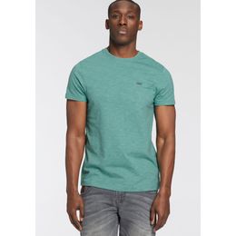 Bruno Banani Herren T-Shirt, gr&uuml;n, Gr. XXXL, meliert, Single Jersey, Obermaterial: 100% Baumwolle, Shirts, Mit Doppelkragen und Zierbrusttasche