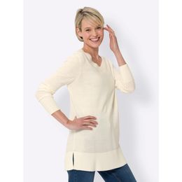 Classic Basics Damen Longpullover "Longpullover", beige, Gr. 44, unifarben, 100% Polyacryl, Pullover