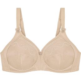 Triumph Damen B&uuml;gelloser BH "Doreen + Cotton 01 N", Gr. 80, beige, Microtouch, Obermaterial: 35% Polyester, 29% Polyamid, 22% Baumwolle, 13%