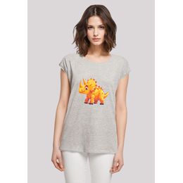 F4NT4STIC Damen T-Shirt "S&uuml;&szlig;er Triceratops Dinosaurier", grau, Gr. XS, Obermaterial: 100% Baumwolle, Shirts, Premium Qualit&auml;t