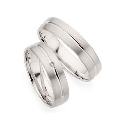 Phoenix PH&Ouml;NIX Damen Trauring "Schmuck Geschenk Silber 925 Trauring Ehering LIEBE versch. Varianten", 54, 0,01 SI = kleine Einschl&uuml;sse mit Brillant, Silber