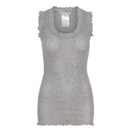 SEAMLESS BASIC Damen Funktionstop "Seamless Basic Top Flounce"grau melange, Gr. M, Obermaterial: 100% Baumwolle, Tops