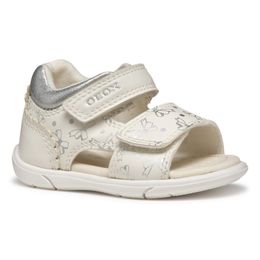 Geox Baby Lauflernschuh "B SANDAL ZAPITO GIRL", Gr. 26, silber, Synthetik, Schuhe, Glitzersandale, Klettschuh, Babyschuh mit Metallic Druck