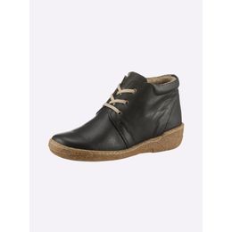 Casual Looks Damen Stiefelette, Gr. 37, schwarz, Glattleder, Schuhe