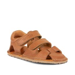 froddo Jungen Barfu&szlig;schuh "Sandale Flexy Avi", Gr. 25, braun, Leder, unifarben, Schuhe, Sommerschuh, Poolslides, Klettschuh, mit zwei Klettverschl&uuml;sse