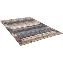 Teppich Gino Falcone, B:70cm H:14mm L:140cm, grau, Kunstfaser, Wohnzimmer, Teppiche, "Francesco 24719", besonders weich durch Microfaser, ideal im