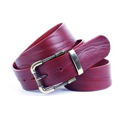 Anthoni Crown Damen Lederg&uuml;rtel, rot, Gr. 80, unifarben, Leder, G&uuml;rtel, Vollederg&uuml;rtel in weinrot