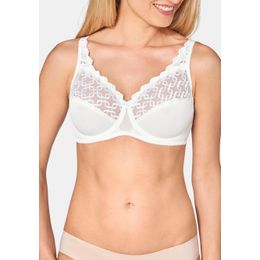 Triumph Damen Minimizer-BH "Letizia W01 X", Gr. 80, wei&szlig;, Spitze, Obermaterial: 77% Polyester, 14% Baumwolle, 5% Polyamid, 4% Elasthan, BHs,