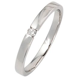 Jobo Damen Solit&auml;rring, 52, SI = kleine Einschl&uuml;sse, Diamanten Wei&szlig;gold 585, wei&szlig;, Diamanten, Wei&szlig;gold 585, Fingerringe, 585 Wei&szlig;gold mit Diamant