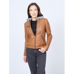 Mustang Damen Lederjacke "31021324", braun, Gr. S, Obermaterial: 100% Lammleder; Innenfutter: 60% Baumwolle, 40% Polyester; &Auml;rmelfutter: 100%