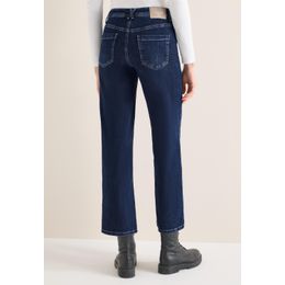 Cecil Damen Slim-fit-Jeansdunkelblau wash, Gr. 32, unifarben, Jeans, 89% Baumwolle, 9% Polyester, 2% Elasthan, Jeans, High Waist