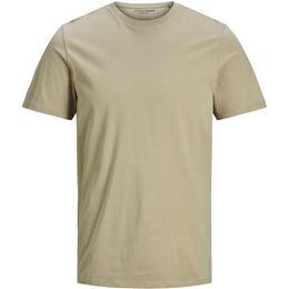 Jack & Jones JACK & JONES Herren Rundhalsshirt "JJEORGANIC BASIC TEE SS O-NECK NOOS", beige, Gr. XS, unifarben, Single Jersey, Obermaterial: 100% Baumwolle,