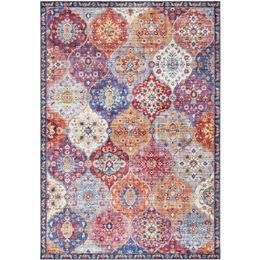 Teppich ELLE DECORATION, B:80cm H:5mm L:150cm, bunt, Polyester, Wohnzimmer, Teppiche, "Kashmir Ghom", Orientalisch, L&auml;ufer, Kurzflor, Vintage,