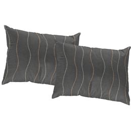 Dekokissen WIRTH, B:40cm L:60cm, grau, Baumwolle, Polyester, Dekokissen_Sitzkissen_Kissenh&uuml;llen, "Sepino", Kissenh&uuml;lle ohne F&uuml;llung, 2 St&uuml;ck