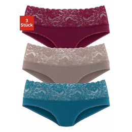 Vivance Damen Slip, Gr. 48, bunt, Single Jersey, Obermaterial: 95% Baumwolle, 5% Elasthan. Spitze: 93% Polyamid, 7% Elasthan (LYCRA), unifarben,