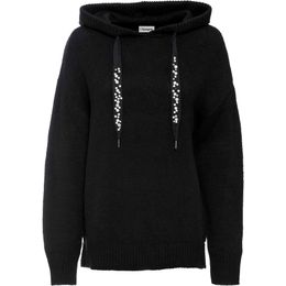 bonprix Damen Strickpullover "Oversize-Pullover", schwarz, Gr. 44, Obermaterial: 84% Polyacryl, 10% Polyamid, 6% Polyester, Pullover, aus Polyacryl,