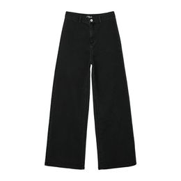 s.Oliver JUNIOR M&auml;dchen Weite Jeans, schwarz, Gr. 158, unifarben, Denim/Jeans, Obermaterial: 76% Baumwolle, 22% Polyester, 2% sonstige Fasern, Jeans,