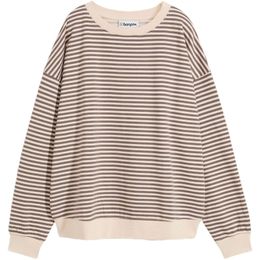 bonprix Damen Sweatshirt "Oversize-Sweatshirt", grau, Gr. 56, gestreift, Sweatware, Obermaterial: 60% Baumwolle, 40% Polyester, Sweatshirts,
