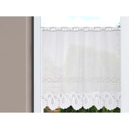 Gardine Home Wohnideen, B:100cm H:100cm, wei&szlig;, Wirkware, Polyester, K&uuml;che, Gardinen, "LEONORA", Kurzstore Jacquard, Scheibengardine
