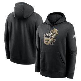 Nike Damen Kapuzenpullover "Nike Hoodie New Orleans Saints Nike Club Fleece", schwarz, Gr. S, 80% Baumwolle, 20% Polyester, Pullover