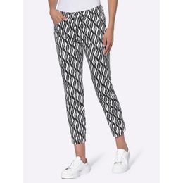 Heine Damen Webhose, schwarz-wei&szlig;, Gr. 38, gemustert, 97% Baumwolle, 3% Elasthan, Hosen