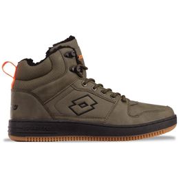 Lotto Herren Sneaker, Gr. 45, gr&uuml;n, Synthetik, Textil, mehrfarbig, Schuhe, - mit w&auml;rmendem Teddy-Futter